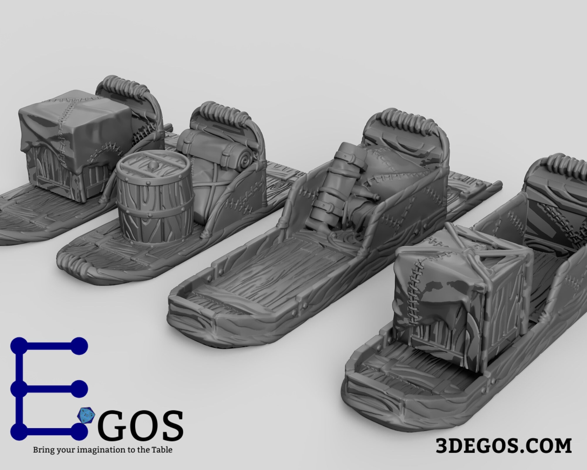 Wintertide Dog Sleds Dnd Miniature Terrain for Dungeons and - Etsy