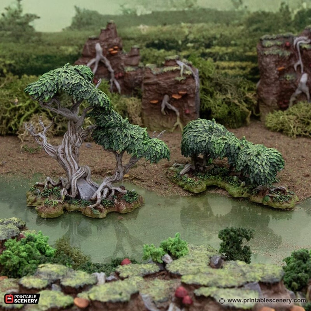 Gloaming Swamp Scatter Tree and Bush Dnd Miniature Terrain, Dungeons ...