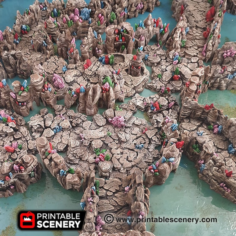 Clorehaven Crystal Grotto Cavern Floor Dnd Miniature Terrain, Dungeons ...