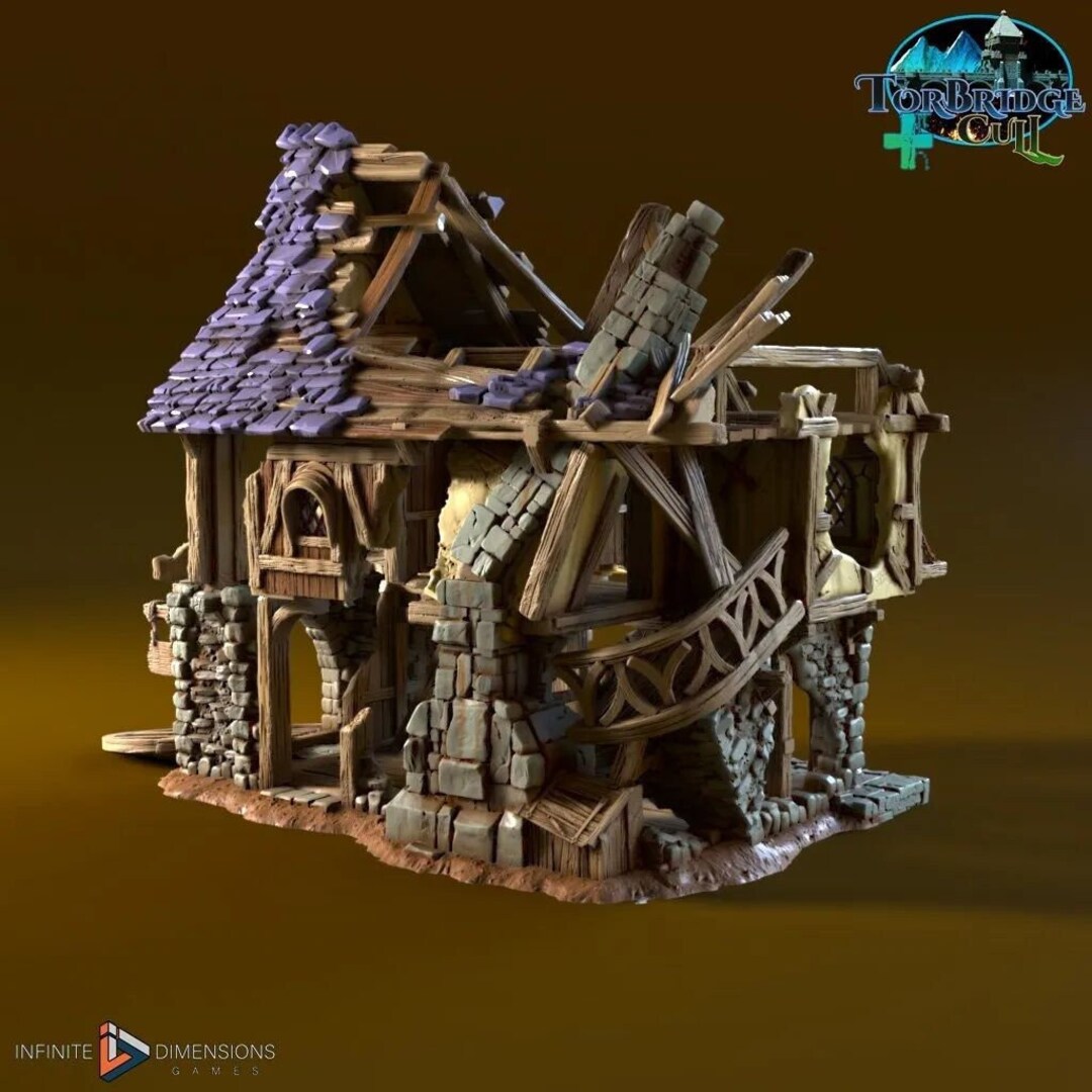 Torbridge Cull Ruined Milats Townhouse Terrain Dnd Miniature Terrain ...