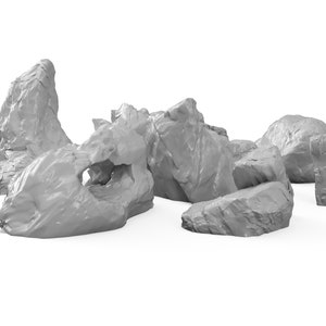 3DEGOS Stone Boulder Rocks Set7pcs Dnd Miniature Terrain for Dungeons ...