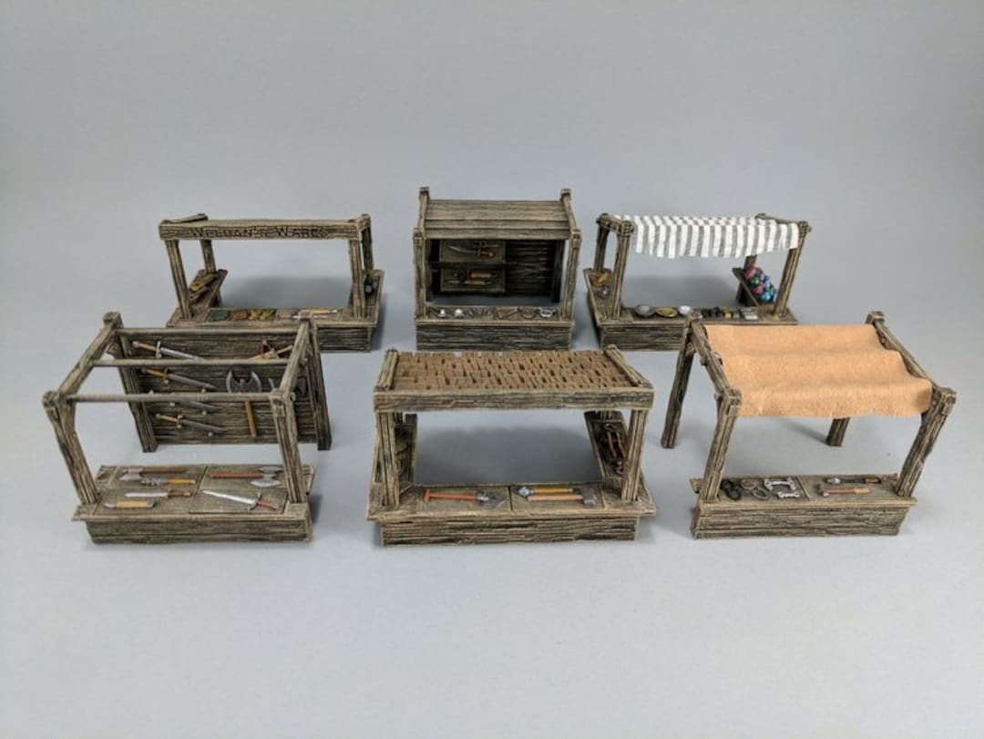 Hero's Hoard Market Stalls Dnd Miniature Terrain | Dungeons and Dragons ...