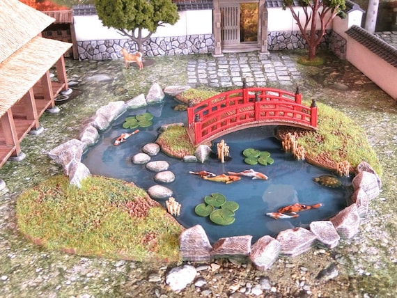 Japan Samurai Pond Set Dnd Miniature Wargaming Terrain for | Etsy