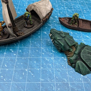 Simple Rowboat Set Dnd Terrain for Dungeons and Dragons Terrain, D&D, D ...