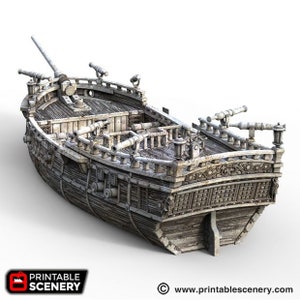 Dnd Terrain the Brig Ship - Dwarves, Elves and Demons | 28mm Miniature ...