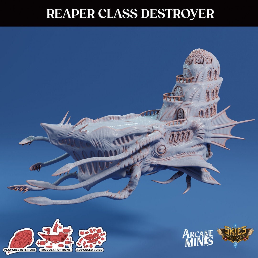 Massive Hivemind Reaper Air Ship Dnd Terrain, Dungeons and Dragons, Dnd Miniature, D&D, D and D ...