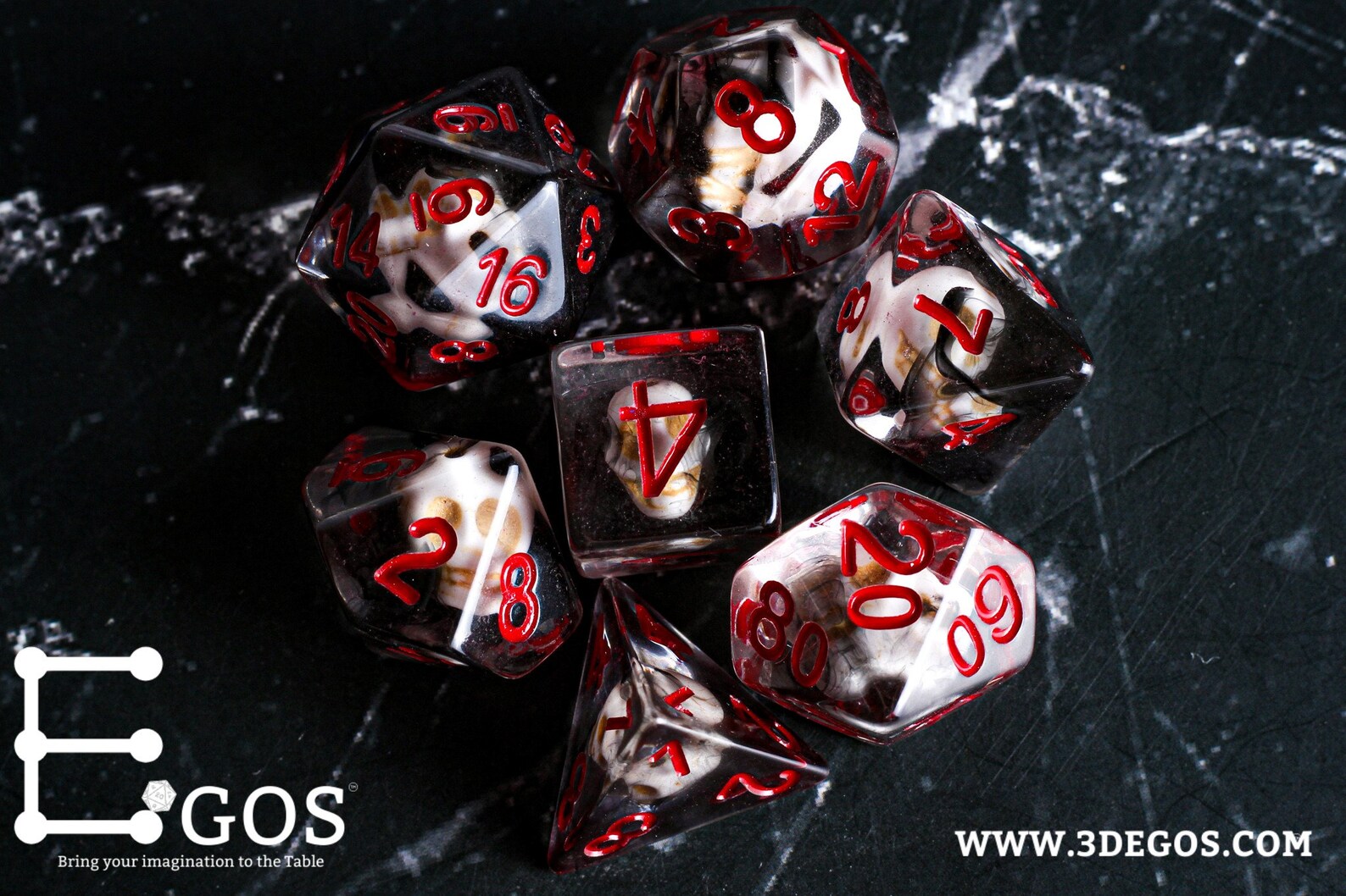 Demon Hell Skull DnD Dice Set for Dungeons and Dragons | Etsy