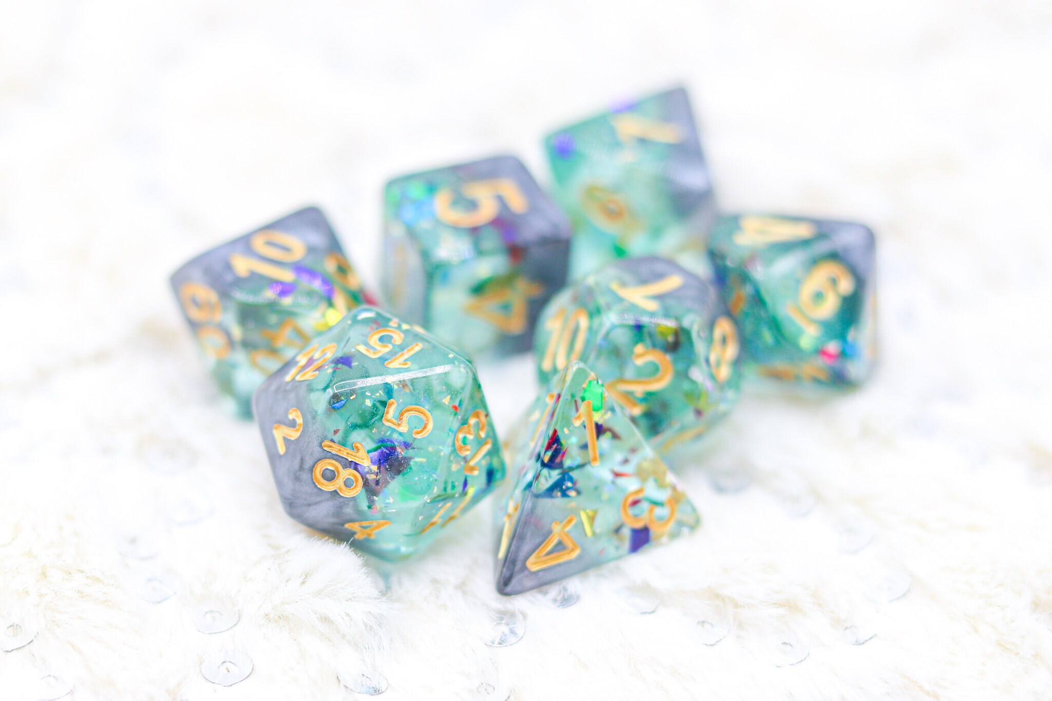Box D&D Pathfinder Sea of Neptune DnD Dice Set For Dungeons and Dragons ...