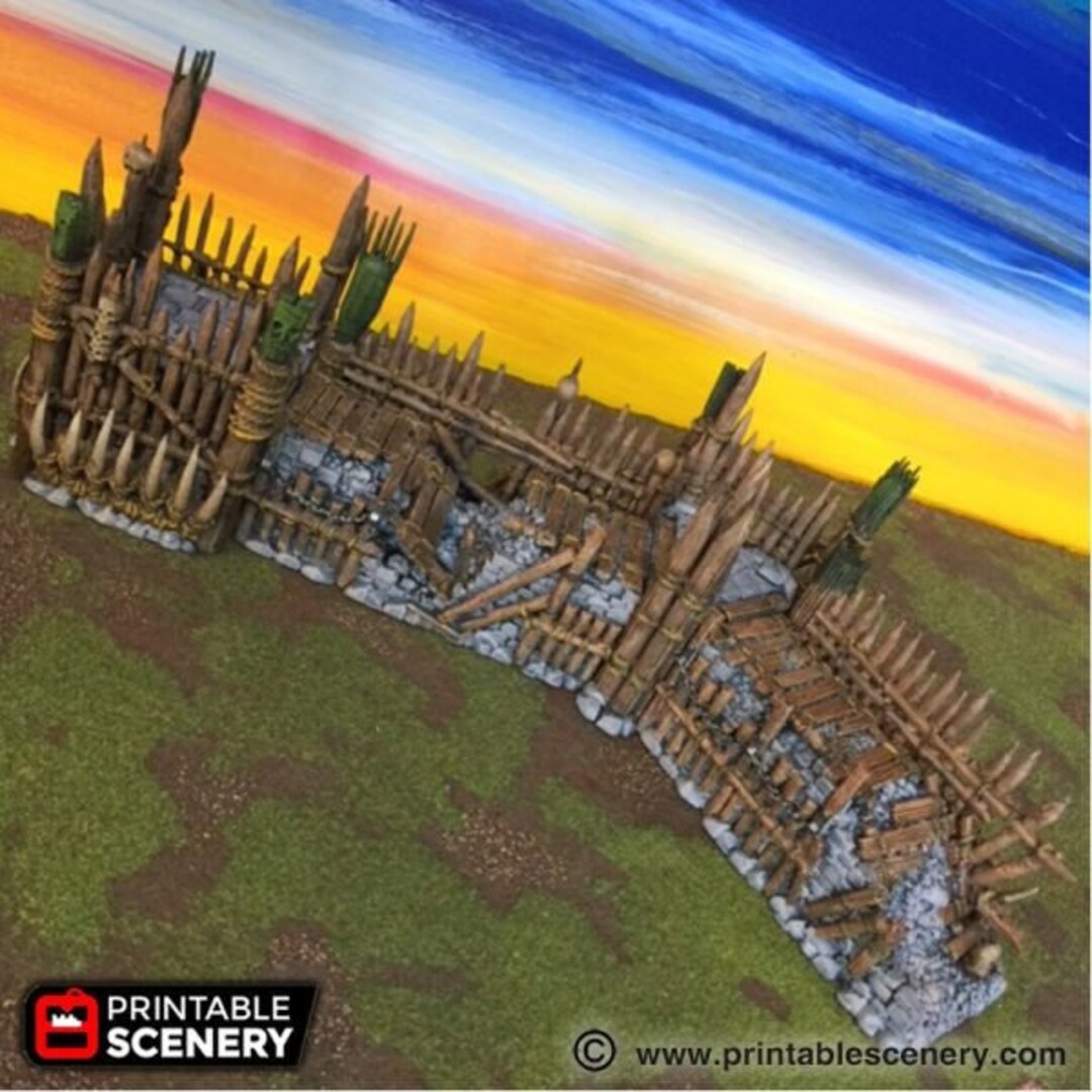 One Long Terrain Tribal Rampart | Dnd 28mm Miniature Wargaming D&D ...