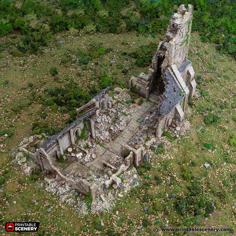 Ruined Norman Church Dnd Terrain for Dungeons and Dragons - Etsy