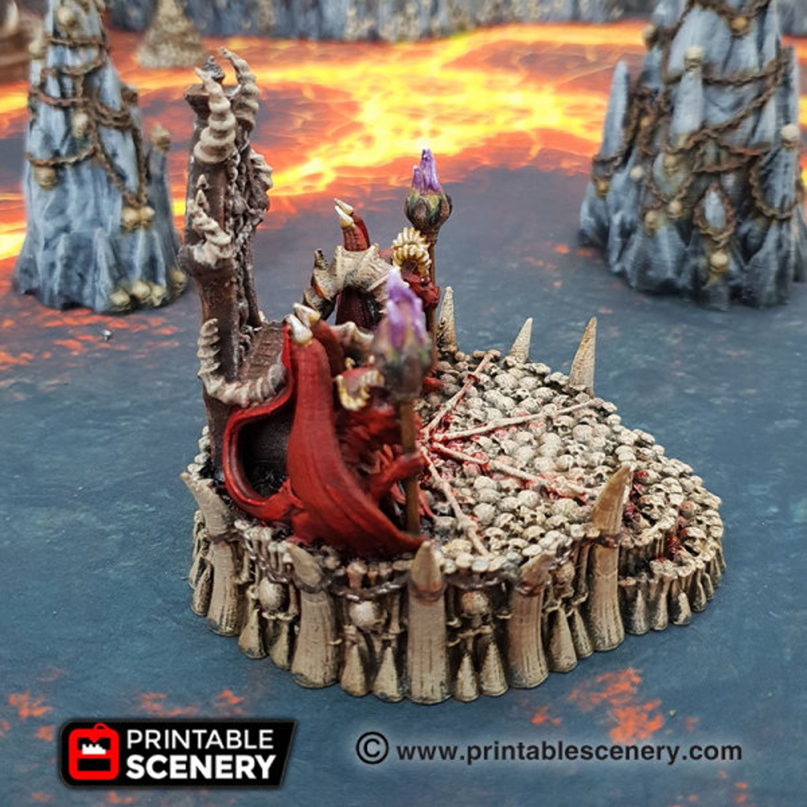 Dnd Terrain Demon Skull Throne | Dnd D&D 28mm Miniature Terrain ...