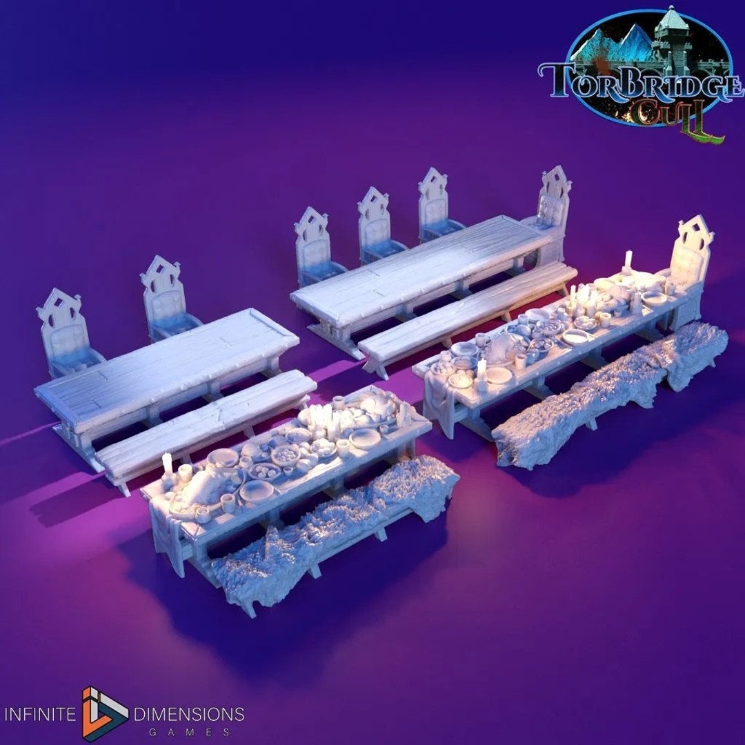 Torbridge Cull Medieval Banquet Furnishings Dnd Miniature Terrain for ...