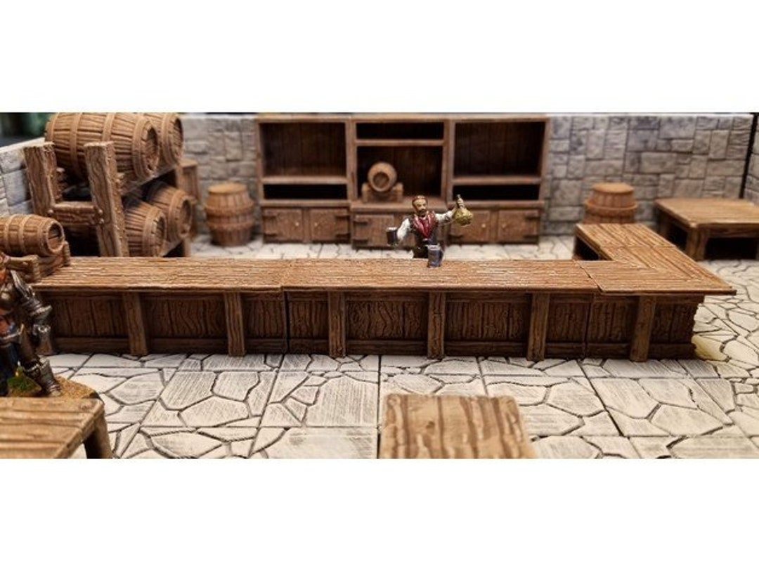 Dungeons and Dragons Miniature Terrain Tavern Modular Bar, Dnd, D&D ...