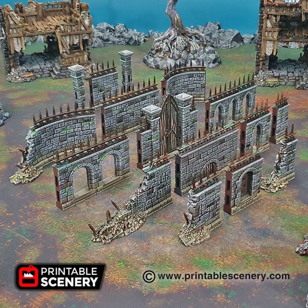 Arcanist’s Stone Walls Dnd Miniature Terrain Set Dnd Terrain for ...
