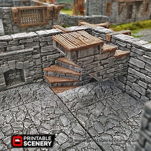Stone and Wood Stairs Openlock Dungeon Tile Dnd Miniature Terrain ...