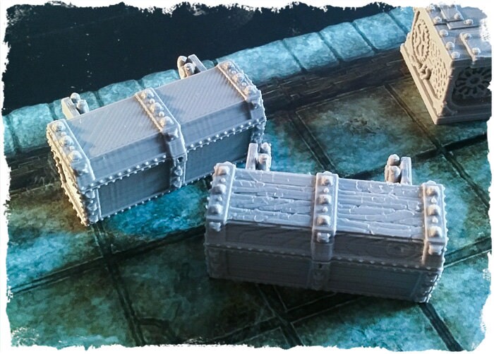 Treasure Chests Set Dnd Miniature Terrain 15mm 28mm 32mm - Etsy