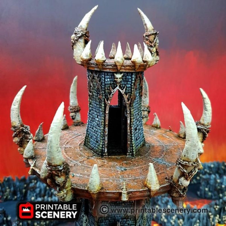 Dnd Terrain Demon Infernal Tower Dnd D&D 28mm Miniature - Etsy