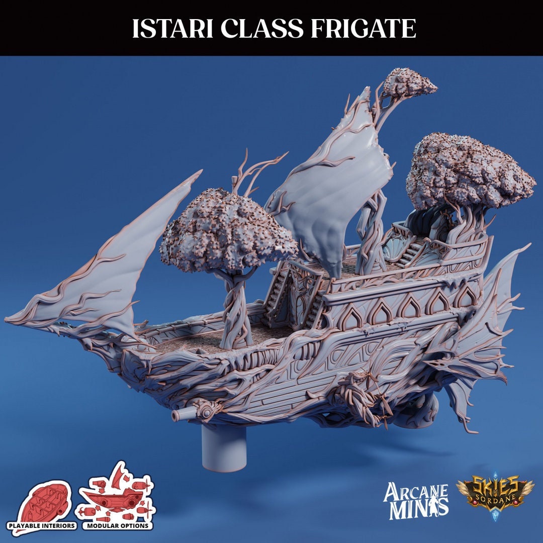 Istari Frigate Ship Dnd Terrain, Dungeons and Dragons, Dnd Miniature, D ...