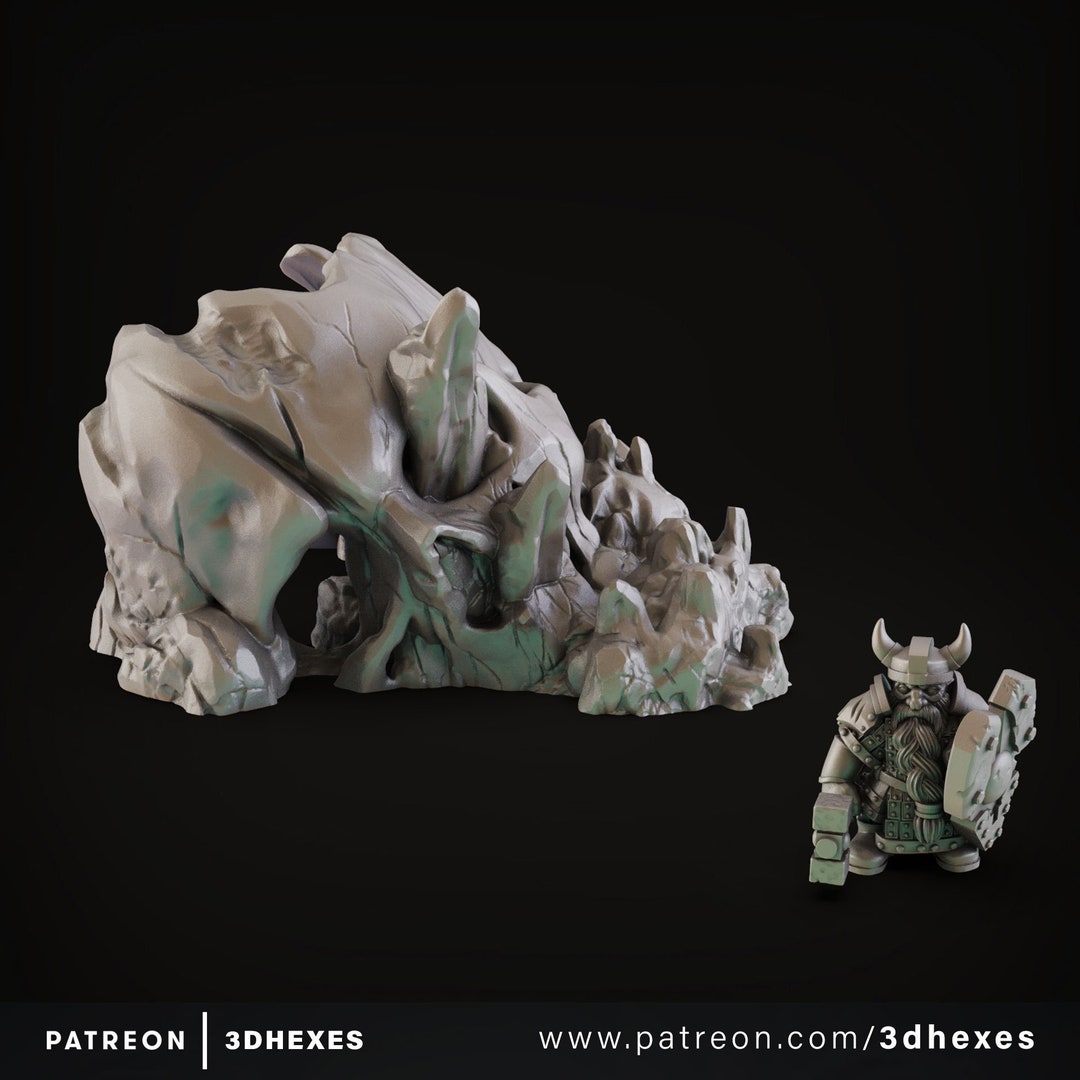 The Boneyard of Titan Shattered Skull Dnd Miniature Terrain for ...