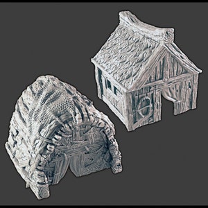 Fisherman Hut and Hull House Set Dnd Terrain for Dungeons and Dragons ...