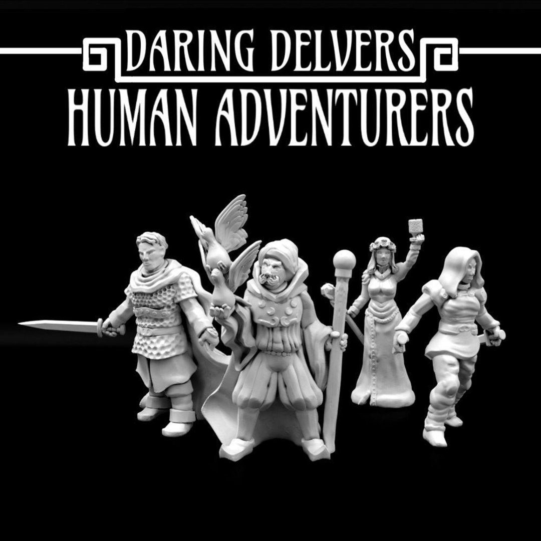 28mm | 32mm Human Adventurers Dnd Miniature | Pathfinder Miniature ...
