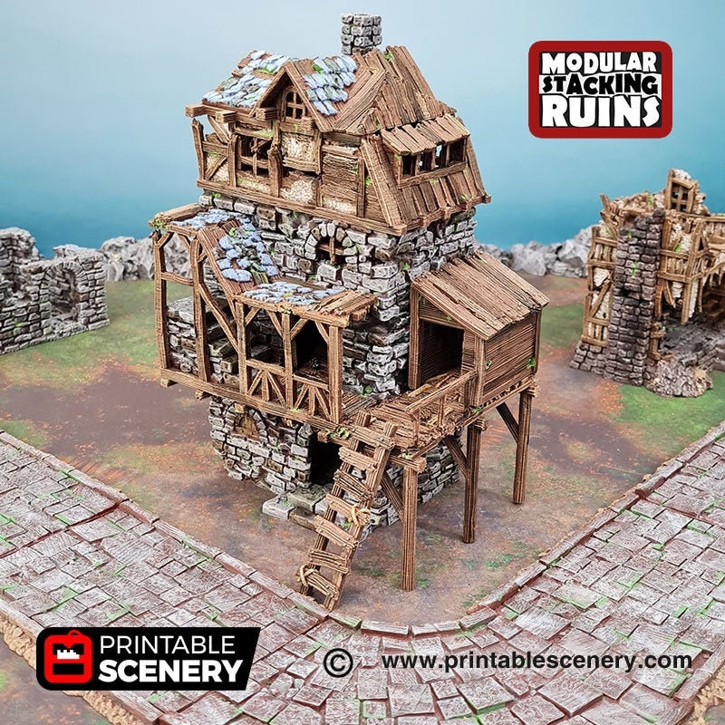 Wargaming Gifts Tabletop D&D Ruined Gatehouse East Wing DnD Miniature ...