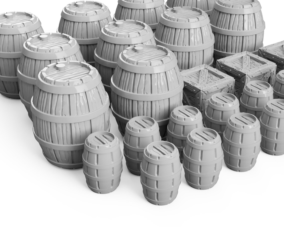 3DEGOS Barrels and Crates Set Dnd Miniature Terrain for - Etsy