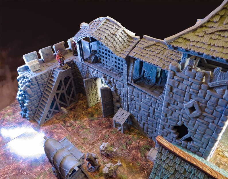 15mm 28mm 32mm Dnd Miniature Terrain City Walls and Gates - Etsy