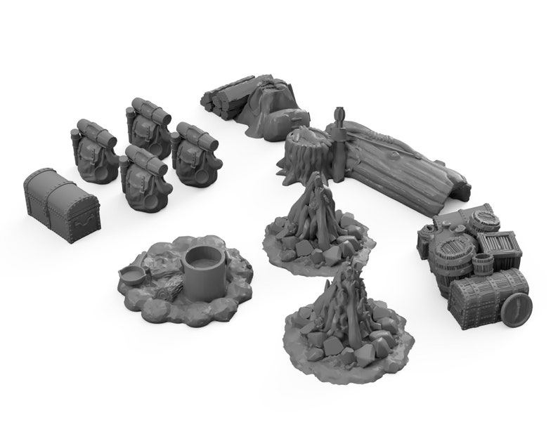 Camp Scatter Terrain Set Dnd Miniature Terrain for Dungeons - Etsy