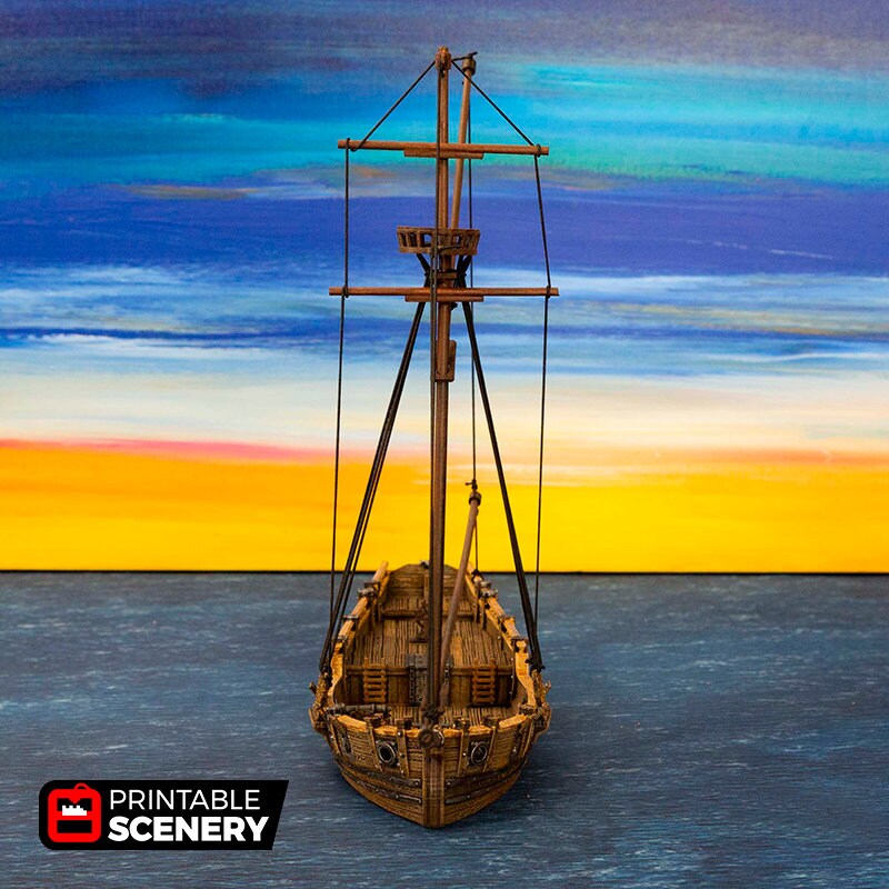 Sloop Ship Dnd Miniature Terrain for Dungeons and Dragons, D&D ...