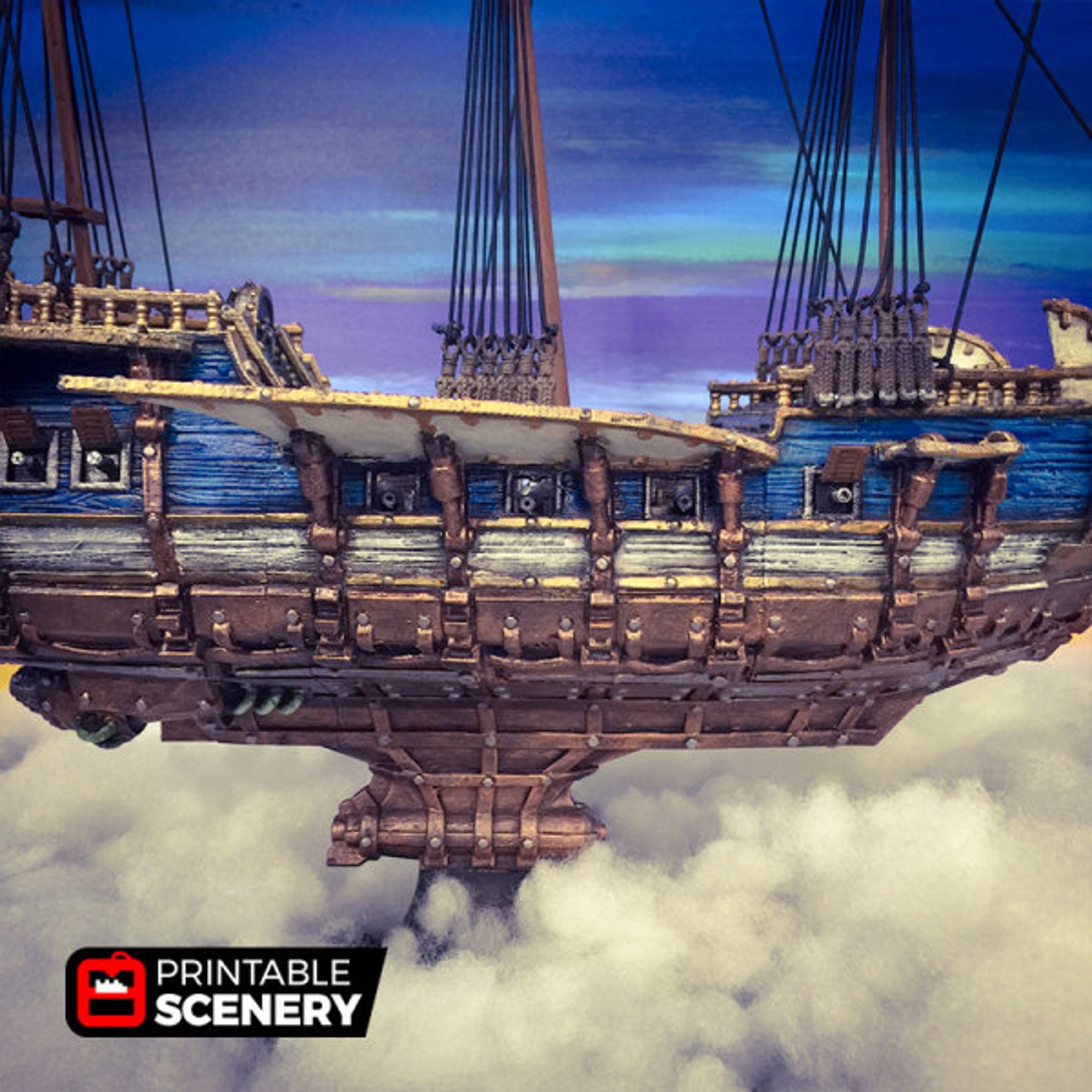 Dnd Terrain Flying Frigate Ship - Dwarves, Elves and Demons | 28mm ...