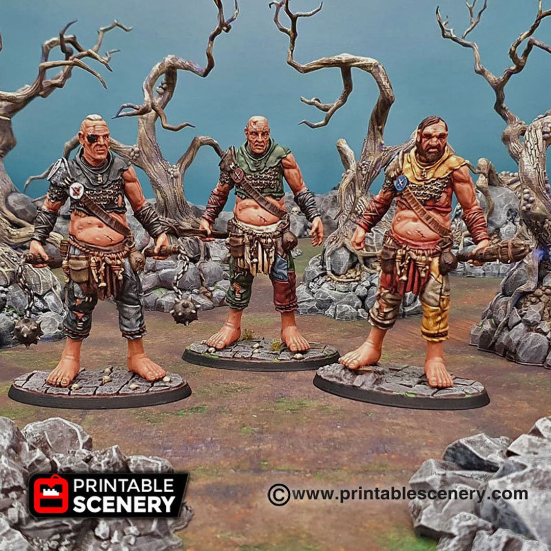 The Trio Thrall Giants Dnd Miniature Terrain for Dungeons and Dragons ...