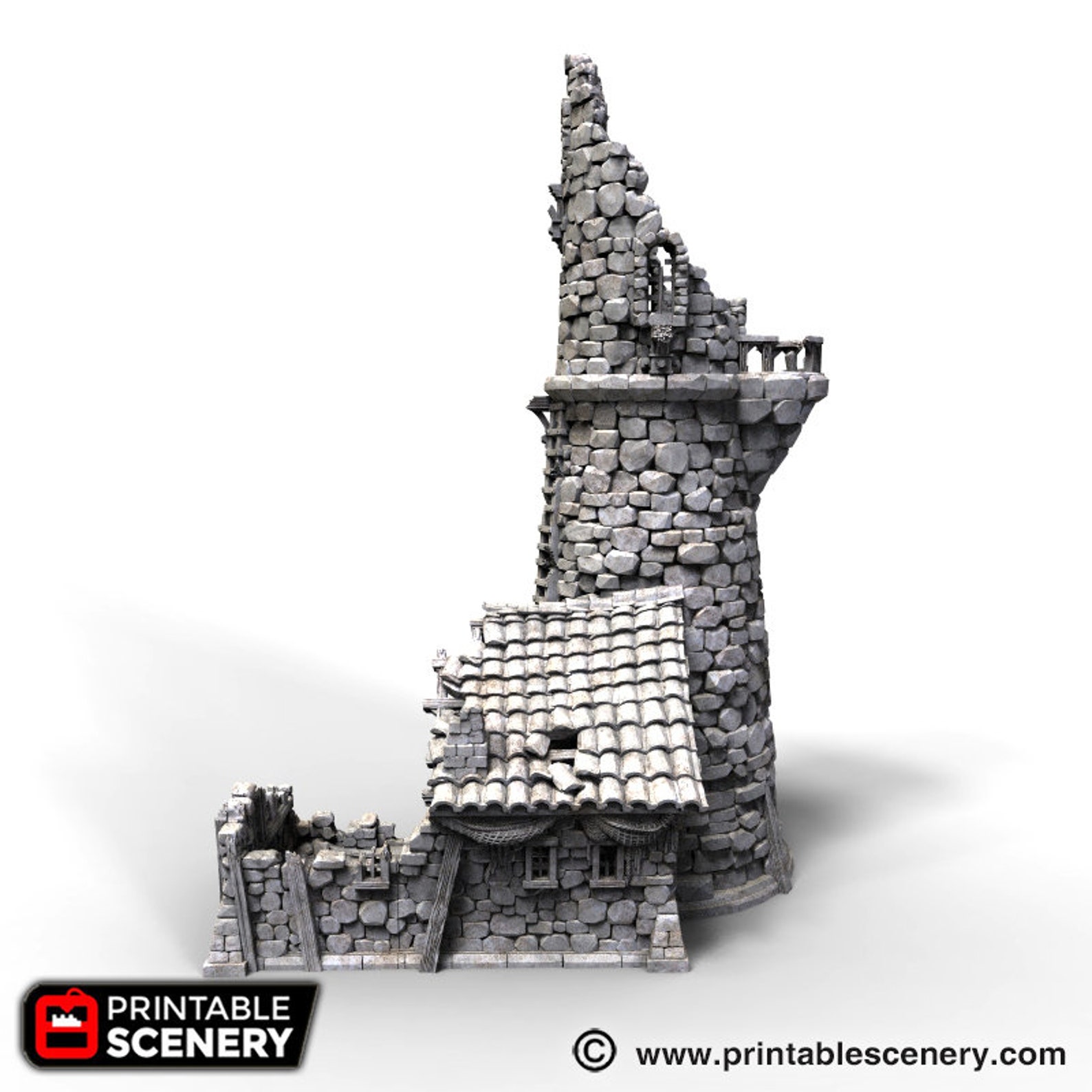 Ruined Lighthouse Dnd Miniature Terrain for Dungeons and Dragons, D&D ...
