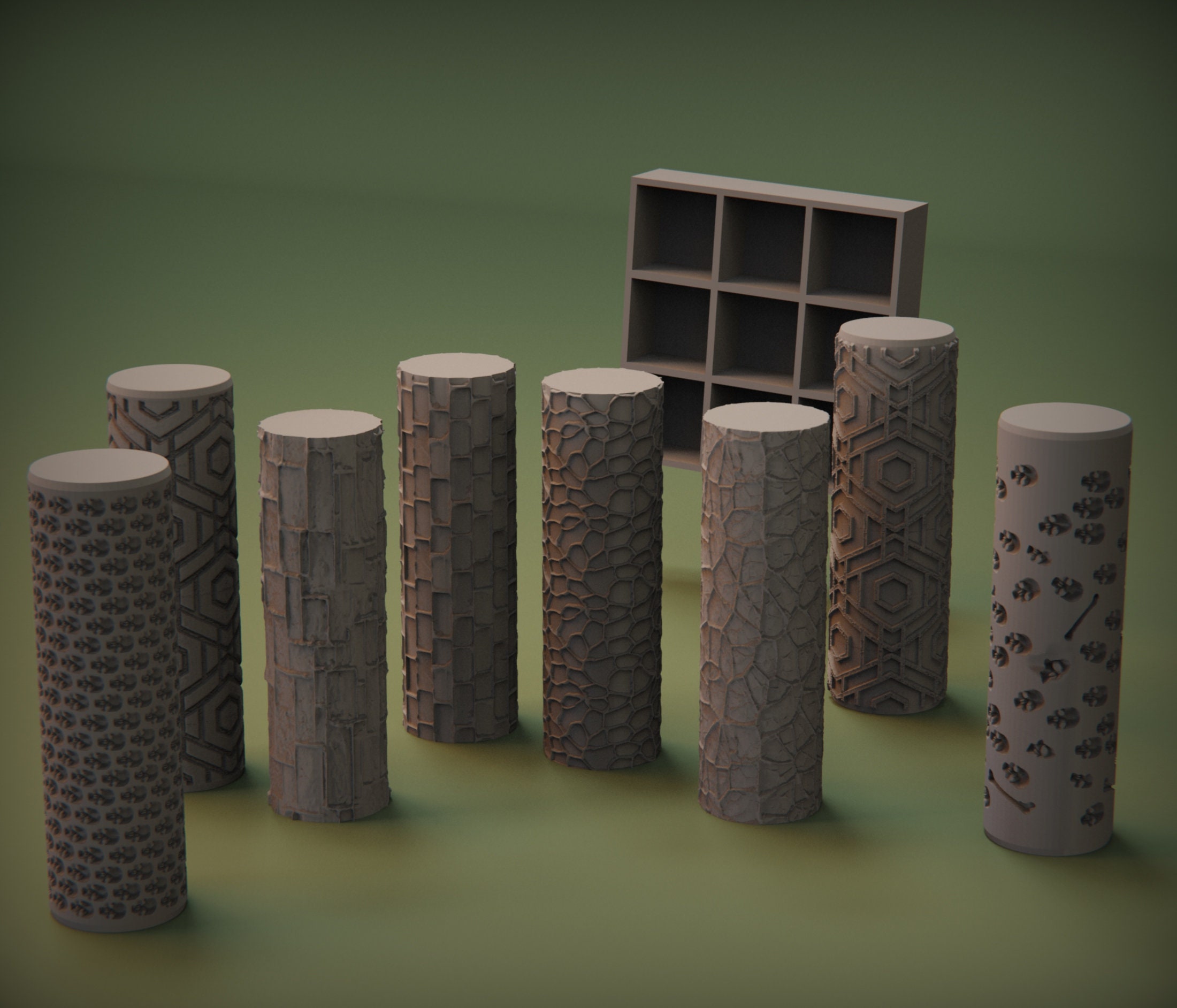 Texture Roller Collection 2 Rolling Pin Battle Mat Dnd - Etsy