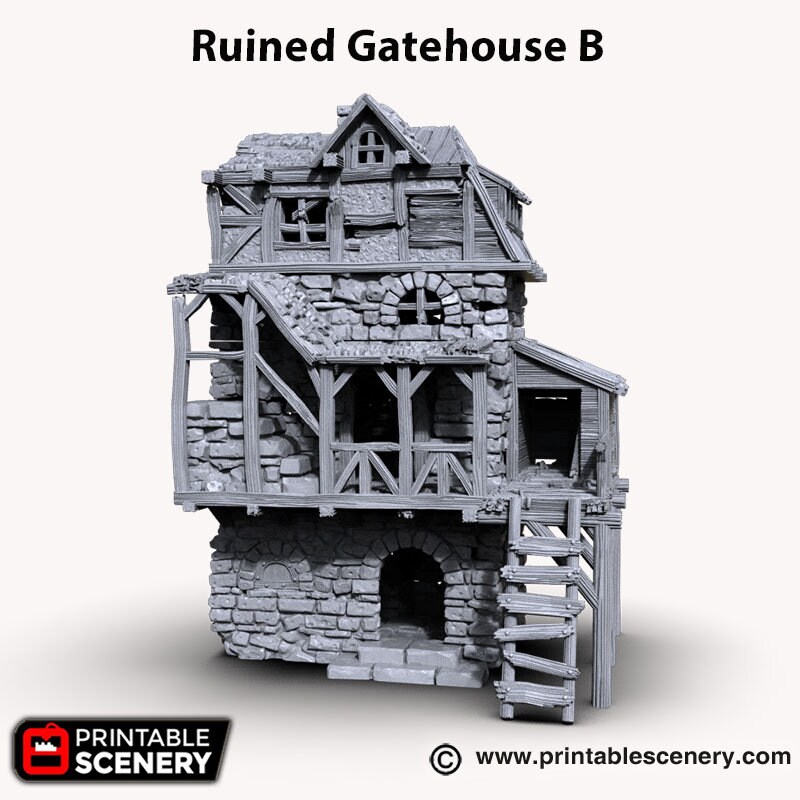 Wargaming Gifts Tabletop D&D Ruined Gatehouse East Wing DnD Miniature ...
