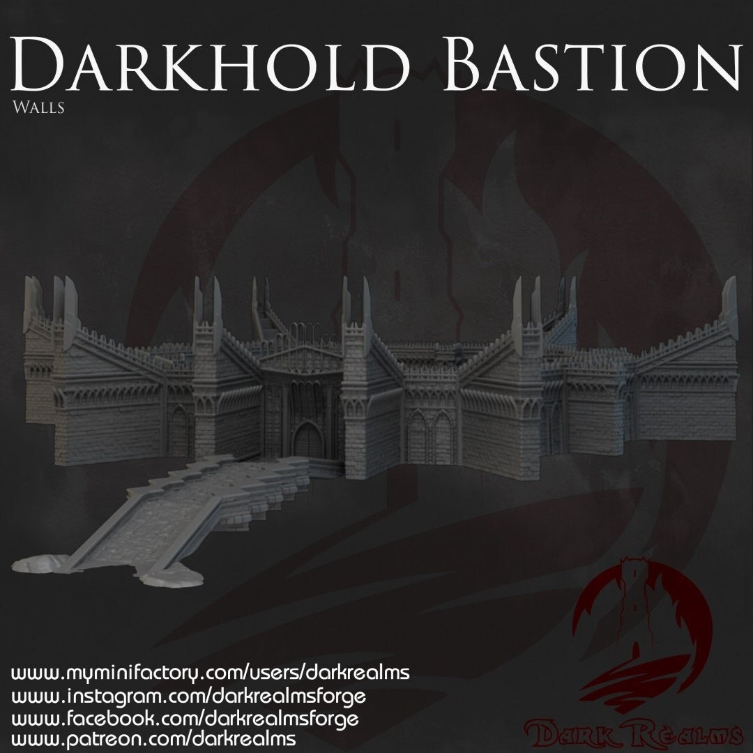 Dark Realms Darkhold Bastion Walls Dnd Miniature Terrain for Dungeons ...