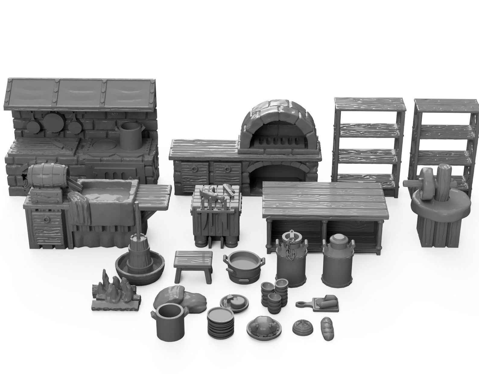 Inn and Tavern Kitchen Furniture Dnd Terrain for Dungeons and Dragons ...