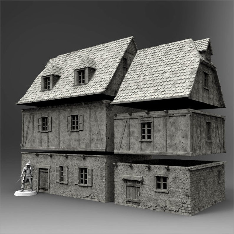 Medieval House Dnd Miniature Terrain for Dungeons and Dragons, D&D ...