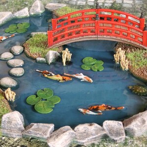 Japan Samurai Pond Set Dnd Miniature Wargaming Terrain for Dungeons and ...
