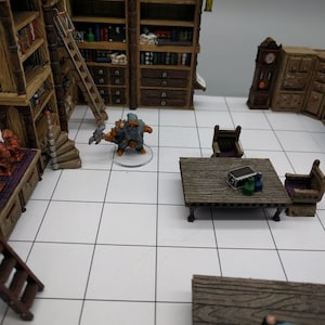 Library Modular Shelves Furniture Dnd Miniature Terrain | Dungeons and ...