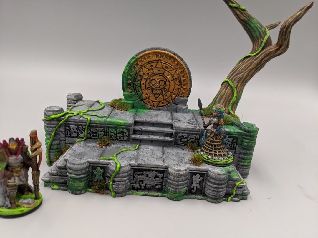 Overgrown Temple Dais Set Dnd Miniature Terrain for Dungeons and ...