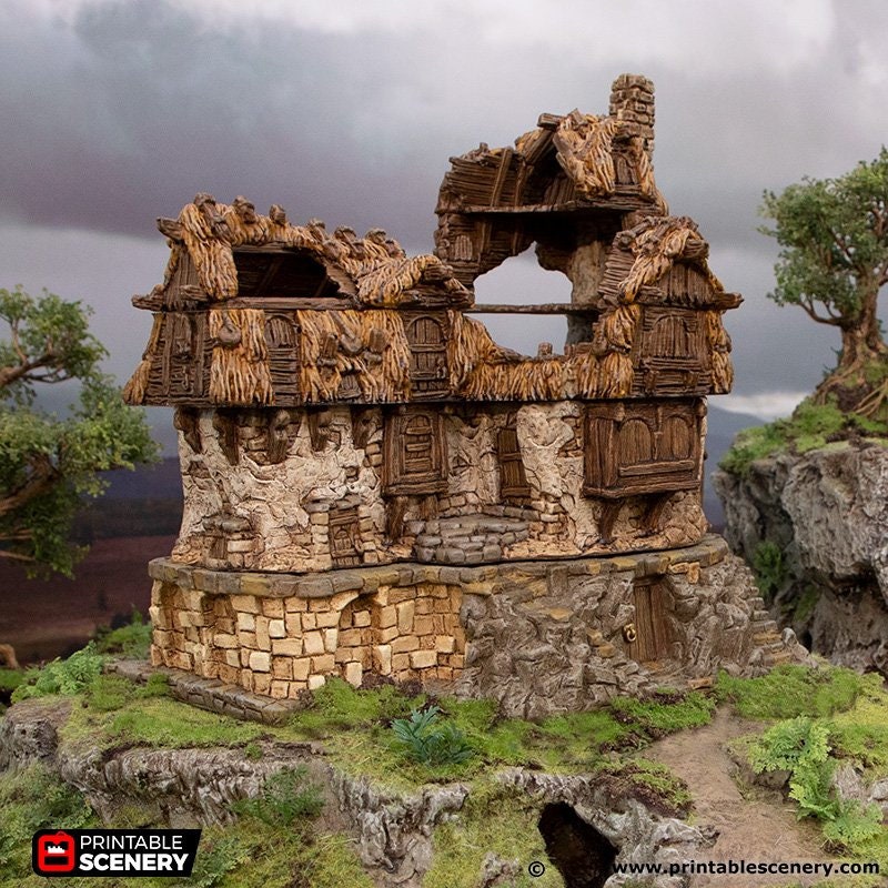 Hagglethorn Hollow Ruined Longhouse Dnd Miniature Terrain for Dungeons ...