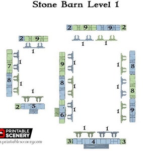 Stone Barn Tiles Dnd Miniature Terrain, Dungeons and Dragons, D&D ...