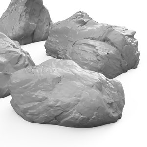 3DEGOS Stone Boulder Rocks Set7pcs Dnd Miniature Terrain for Dungeons ...