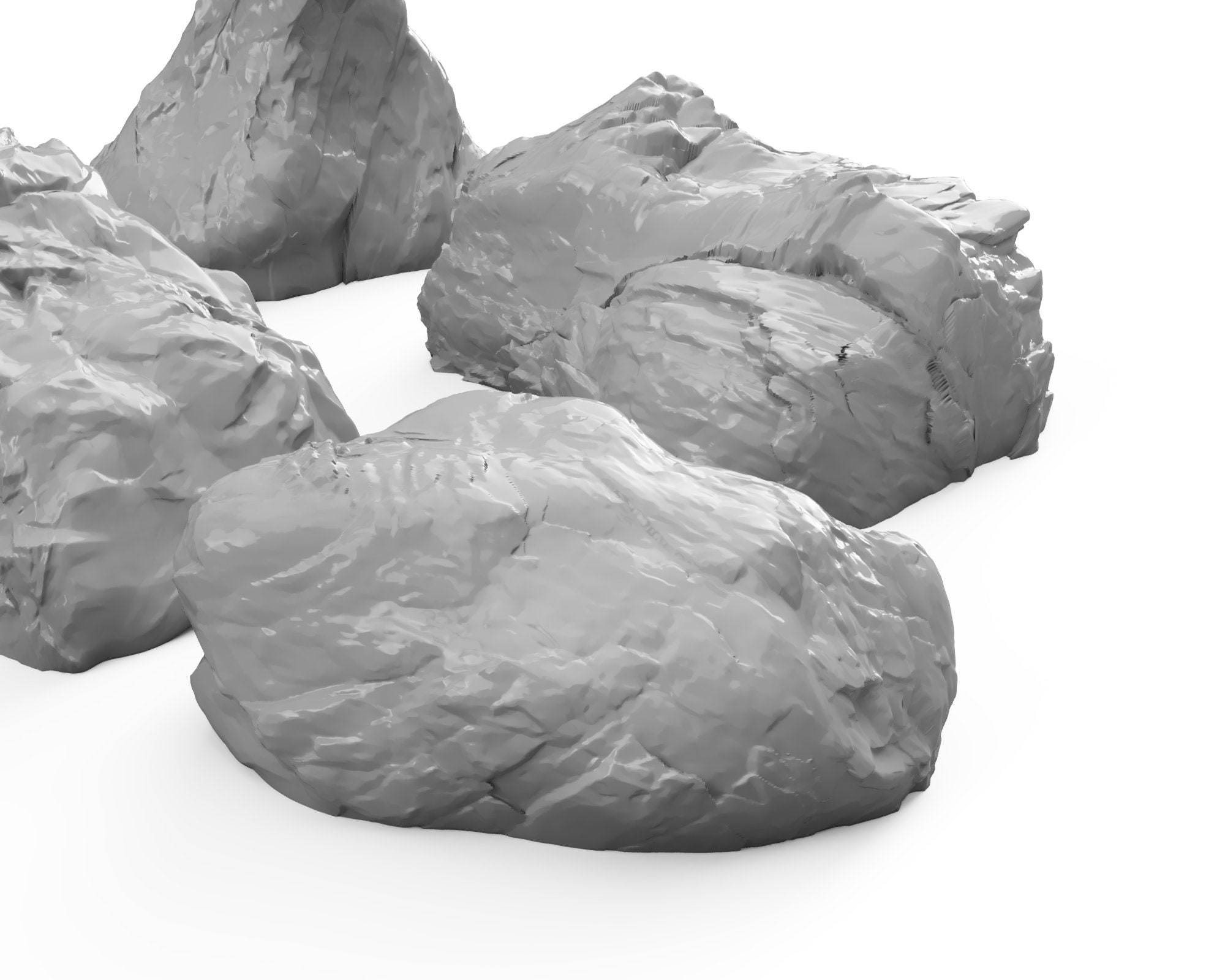 3DEGOS Stone Boulder Rocks Set7pcs Dnd Miniature Terrain for - Etsy