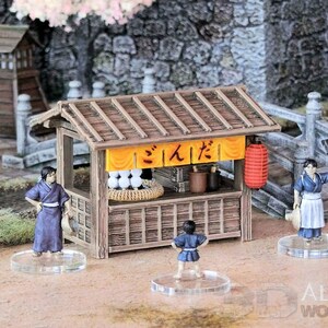 Japan Samurai A Set of Market Stalls Dnd Miniature Wargaming Terrain ...