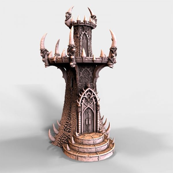 Dnd Terrain Demon Infernal Tower | Dnd D&D 28mm Miniature Terrain ...