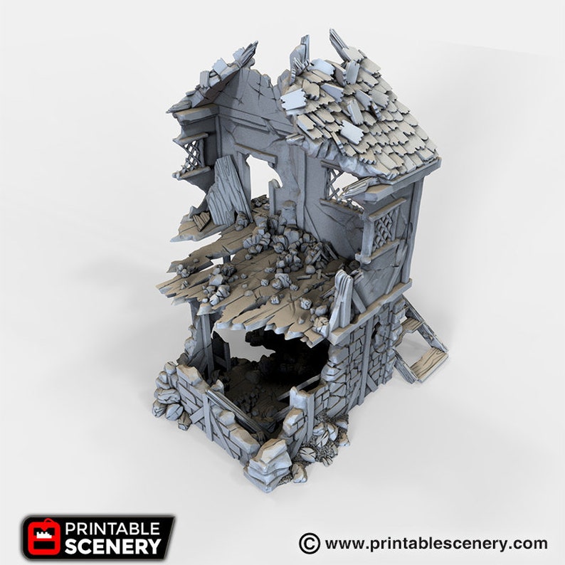 Winterdale Ruined Townhouse Dnd Miniature Terrain for Dungeons and ...