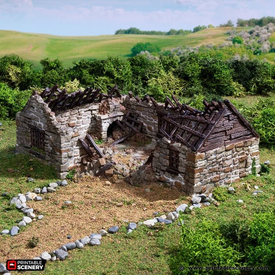 Ruined Highland Stone Barn Dnd Terrain for Dungeons and Dragons, D&D, D ...