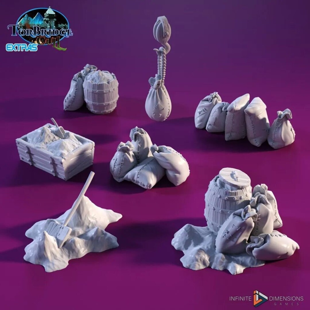 Torbridge Flour Sacks Set Dnd Miniature Terrain for Dungeons and ...
